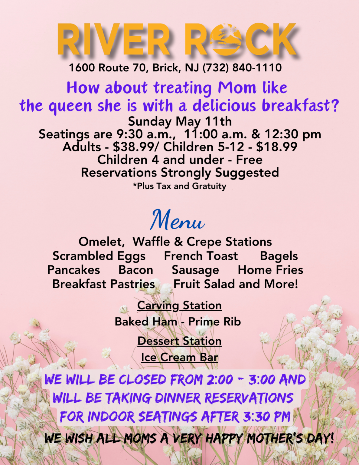 Holiday Menus - River Rock Restaurant & Marina Bar